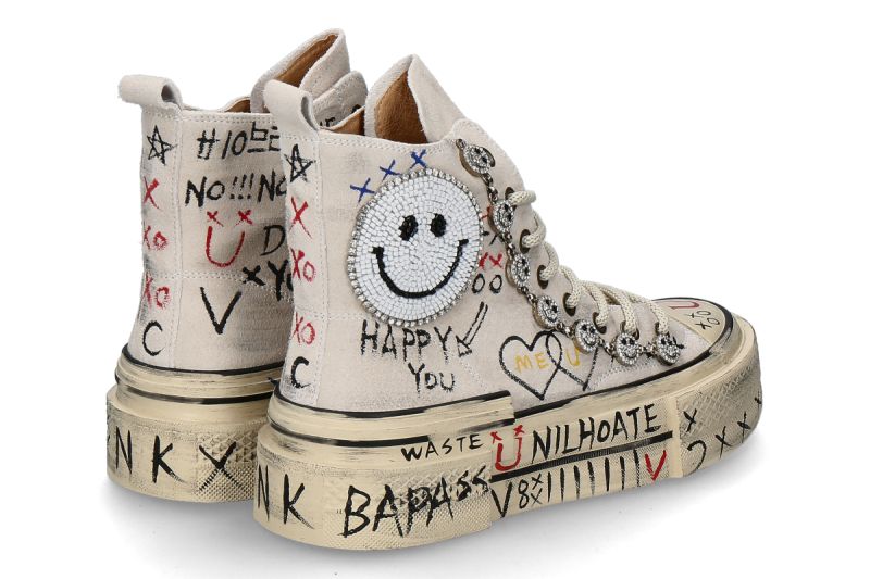 Nan-Ku Couture Mid-Cut Sneaker SMILEY SUEDE- beige