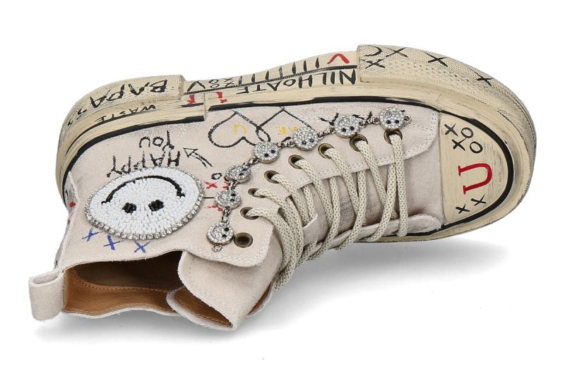 Nan-Ku Couture Mid-Cut Sneaker SMILEY SUEDE- beige